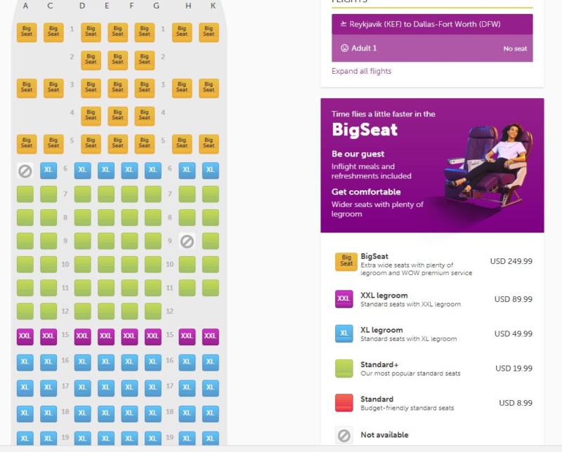 Review: WOW Air Big Seat Reykjavik - Dallas (There was no WOW Factor ...